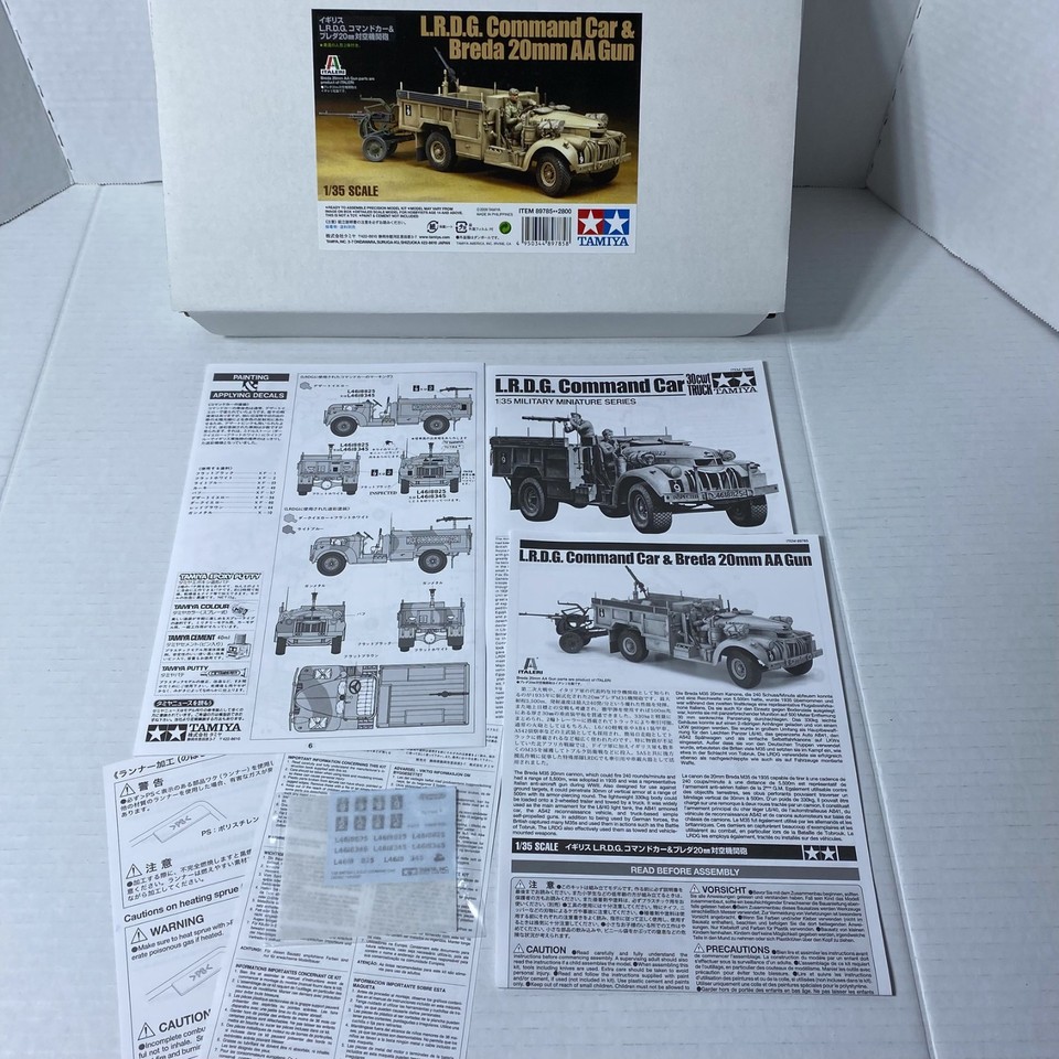 Tamiya 1/35 British L.R.D.G. Desert Chevrolet & Breda Gun 89785 New ...