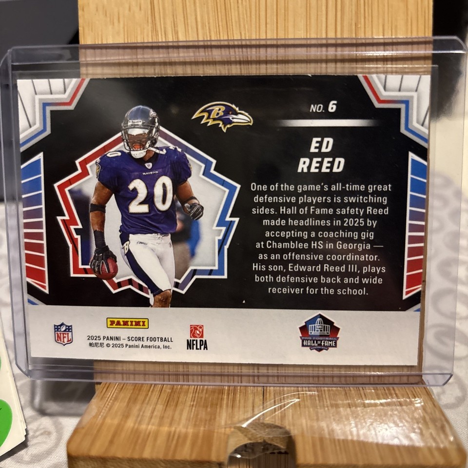 2025 Panini Score Football Men of Canton 6 Ed Reed, Baltimore Ravens | eBay