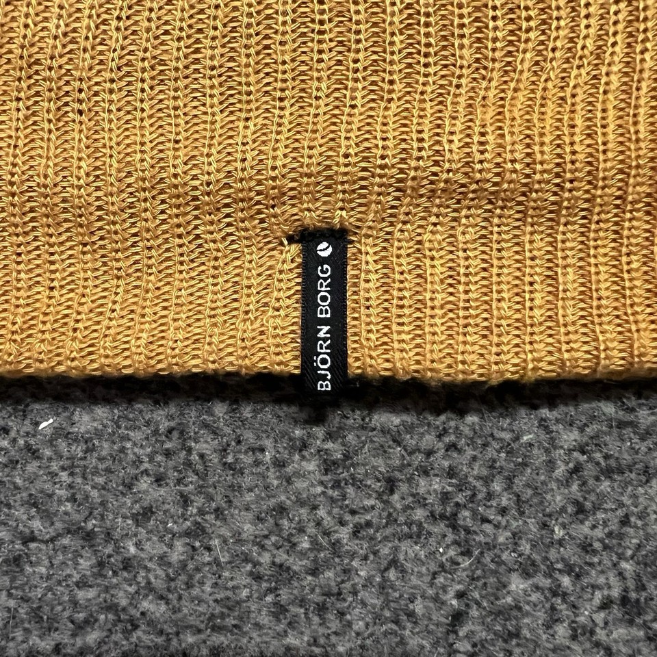 Bjorn Borg Mustard Ochre Beanie Hat, Unisex Knit Winter Cap – One Size ...