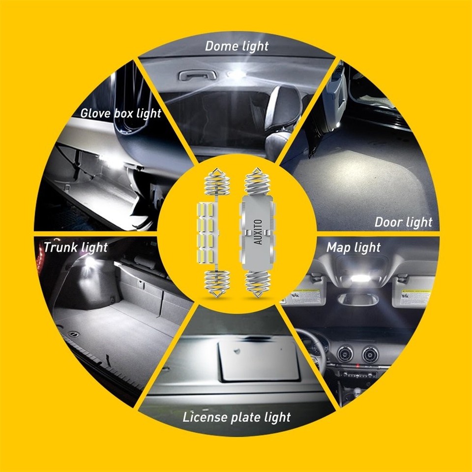 Xenon White 24-SMD 1.54" 39mm 578 211-1 LED Bulb For Car Interior Map ...