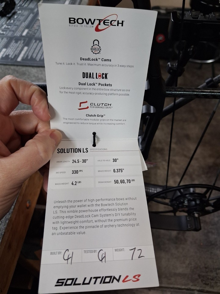 Bowtech Solution Ls Package Black Rh 70 | eBay