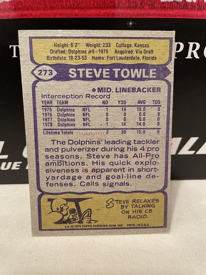 1979 Topps Football Card Steve Towle #273 EX/NM Combined Shipping | eBay