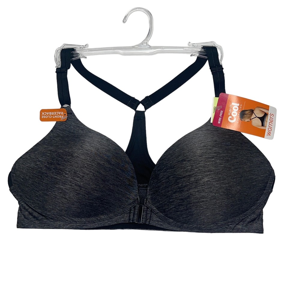 Warner's Bra Wirefree Front Close Racerback Play It Cool Moisture ...