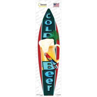 Cold Beer Surfboard Sticker 9X2 Inches | eBay
