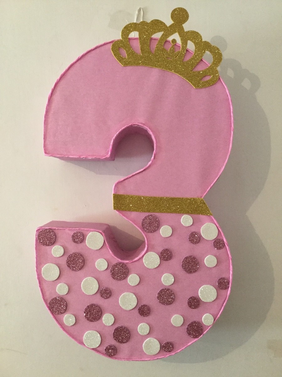 Pink Number 3 With Crown