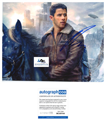 NICK JONAS AUTOGRAPH SIGNED 8x10 PHOTO JONAS BROS SINGER JUMANJI ACOA ...