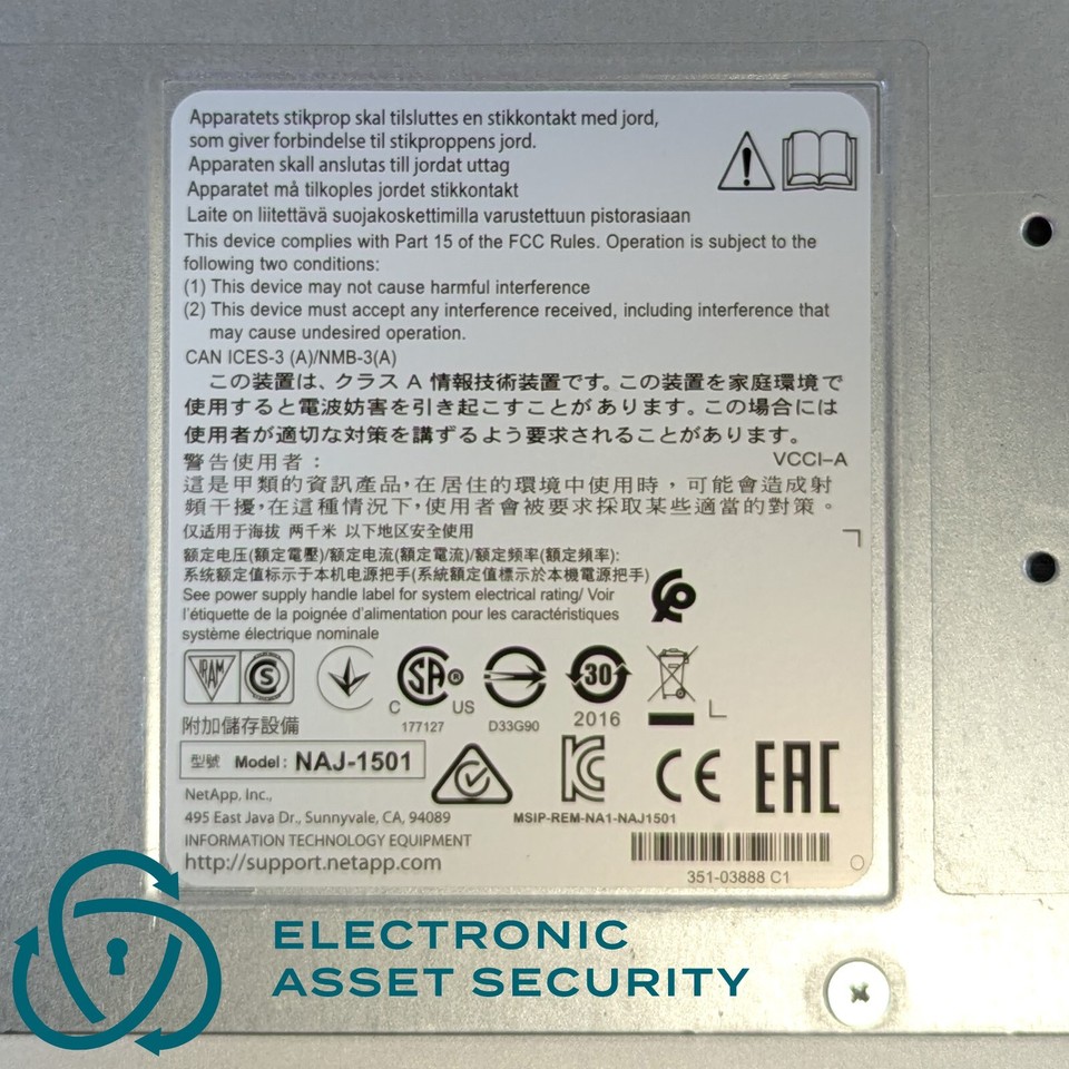 NetApp NAJ-1501 - 24-Bay SAS Hybrid Storage Array w/ x2 IOM12 ...