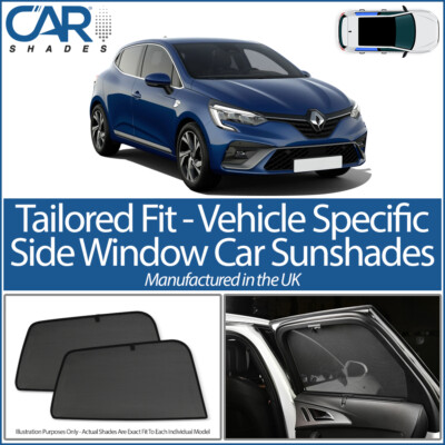 Renault Clio 5dr 19> CAR SHADES UK TAILORED UV SIDE WINDOW SUN BLINDS ...