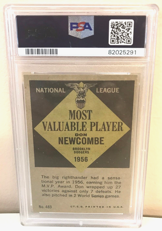 1961 TOPPS DON NEWCOMBE MVP BASEBALL CARD*#483 PSA 6*EXCELLENT / MINT ...