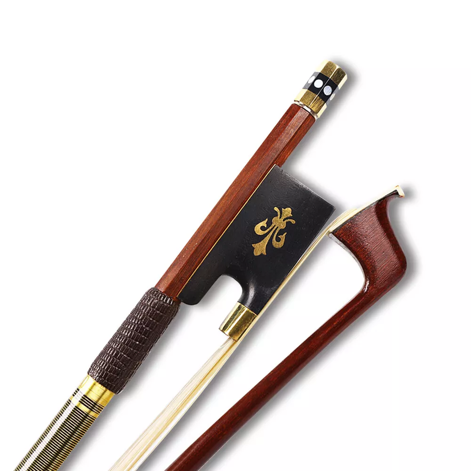 4/4 Full Size Violin Bow Brazilwood bow Ebony Frog Straight Balance ...