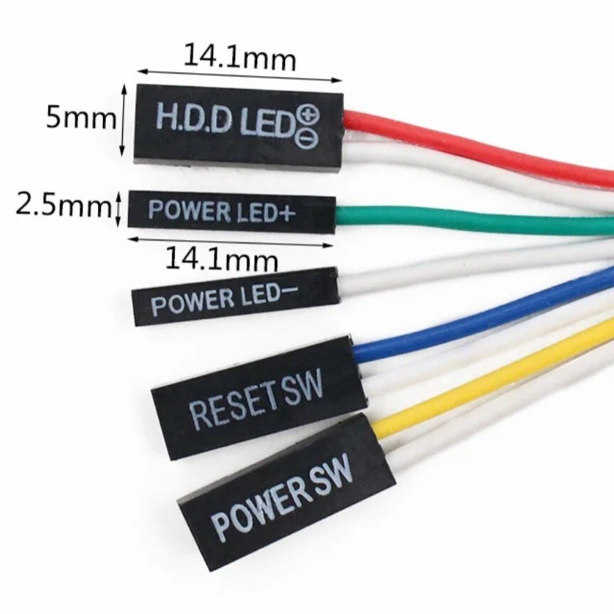 Desktop Computer PC Case ATX Power On Reset Switch Cable With HDD LED ...