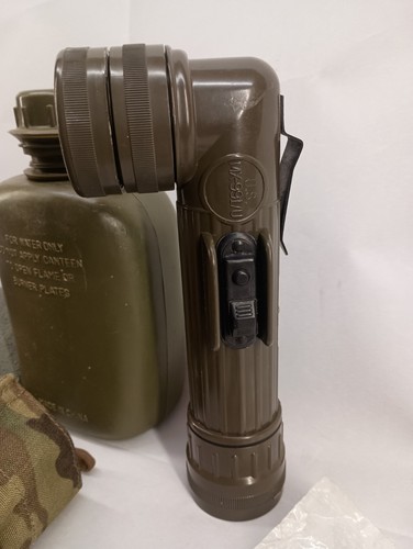 Vintage US Army Military Lot Pouches - Canteen - Flashlight - Hat ...