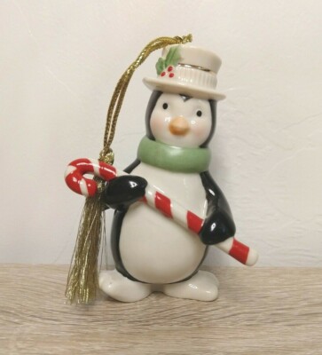 Lenox Very Merry Holiday Christmas Porcelain Penguin with Candy Cane ...