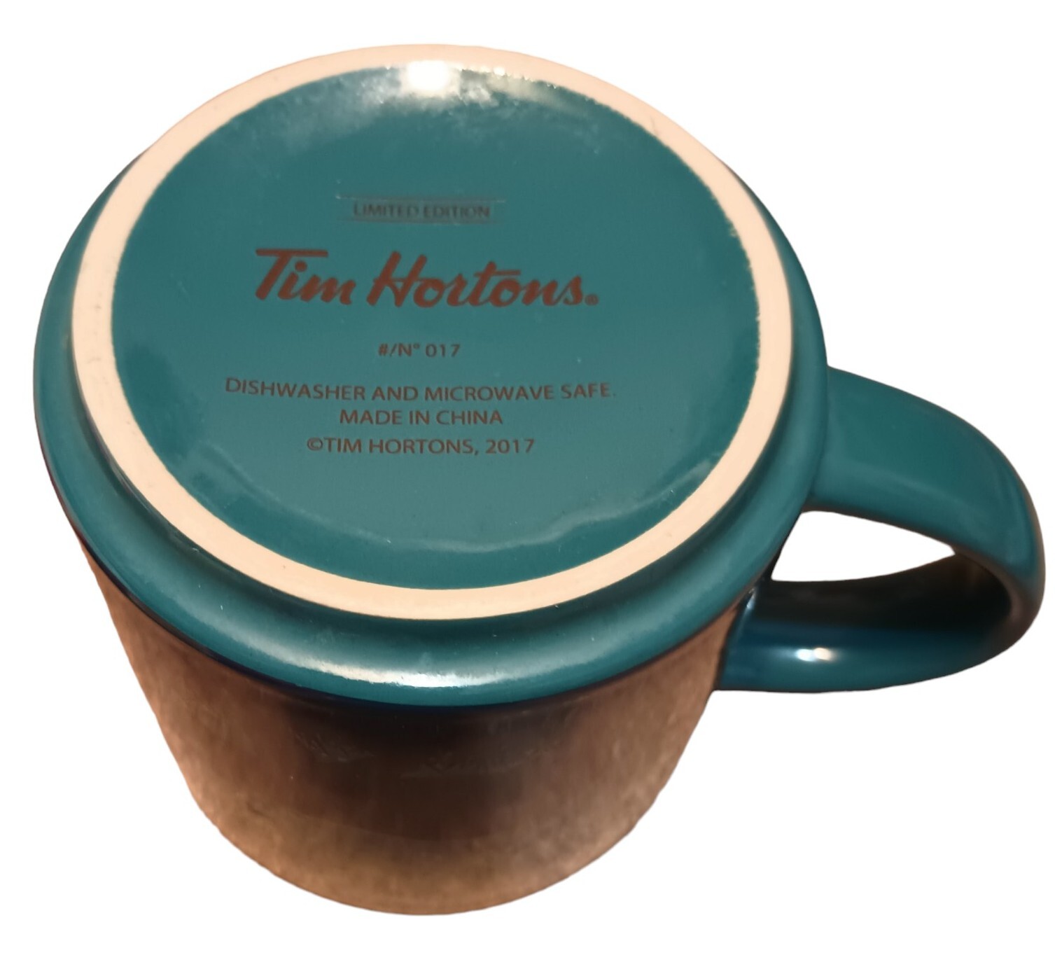 Tim Hortons 2017 Mug Limited Edition Collectible Bear Camping Blue Teal ...