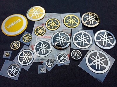 FOR YAMAHA STICKER GENUINE LOGO TUNING FORK DECAL EMBLEM 12-55 mm BLACK ...