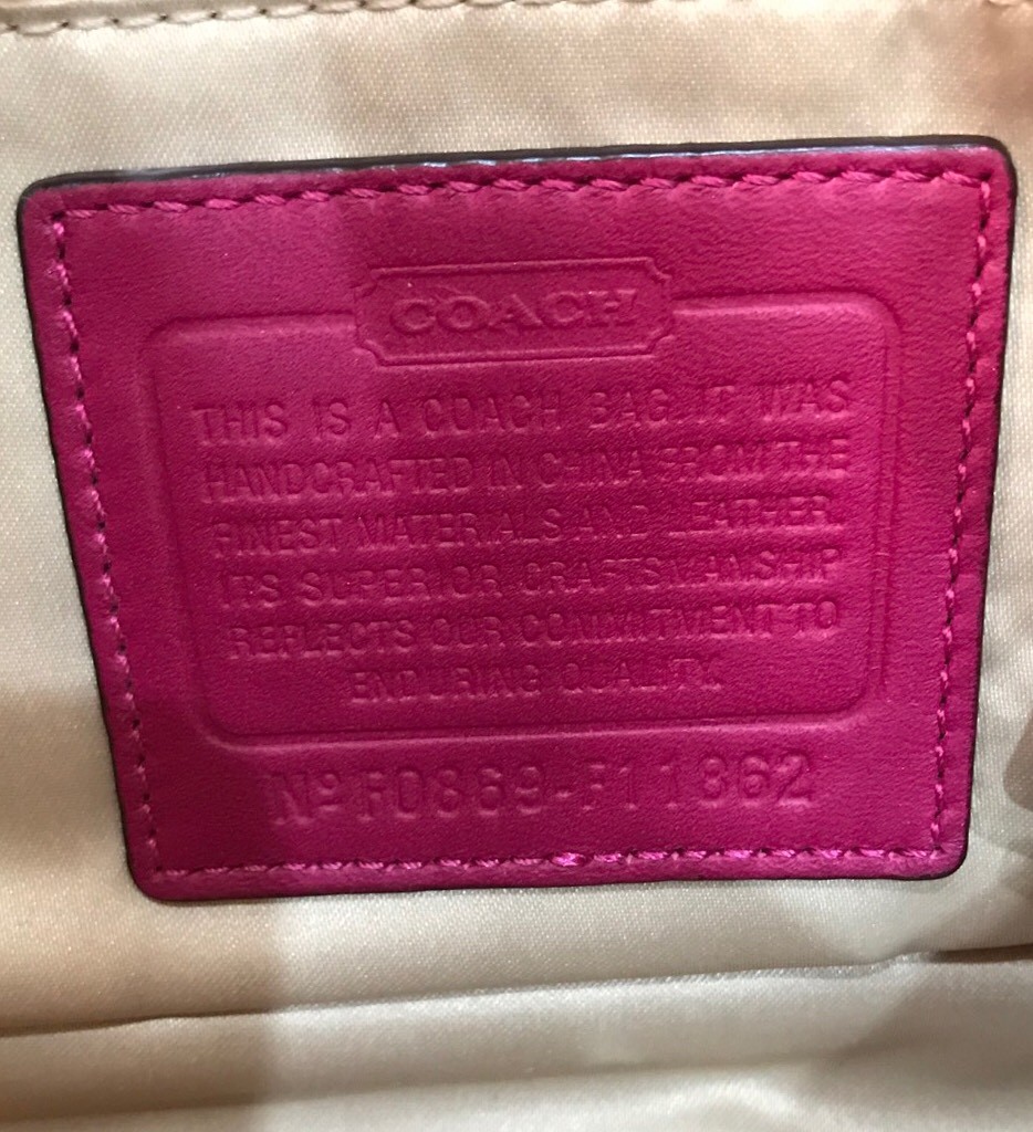 COACH Soho Pink Monogram Signature Shoulder Purse Hang Bag F0869-F11862 ...