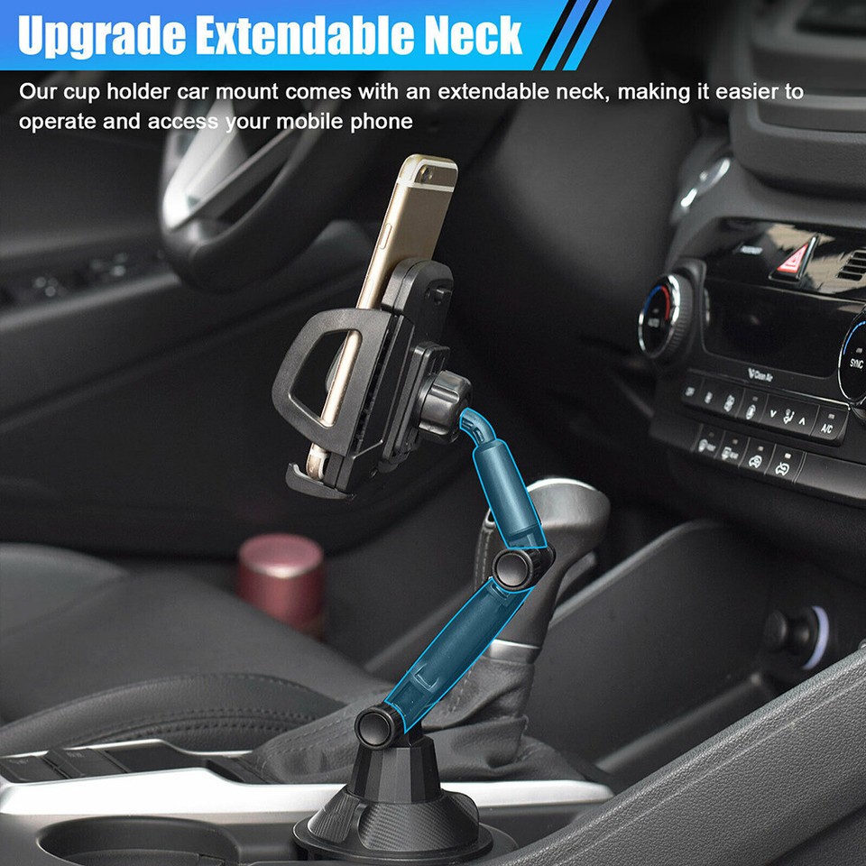 360° Universal Cup Holder Car Mount Cradle for Cell Phone GPS Adjust ...
