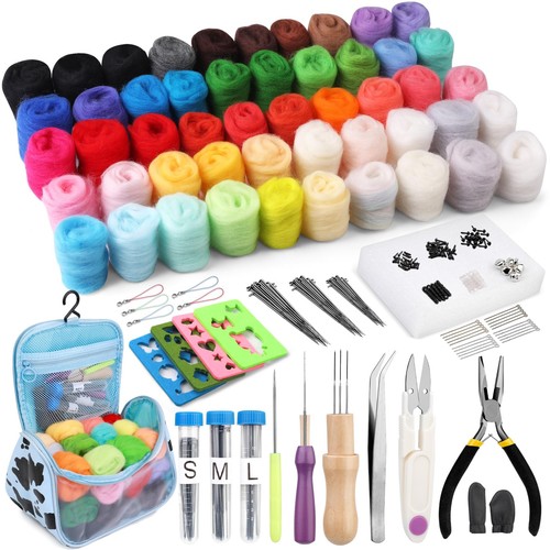 228 Pcs Needle Felting Kit Wool Felting Tools for Beginner 50 Colors ...