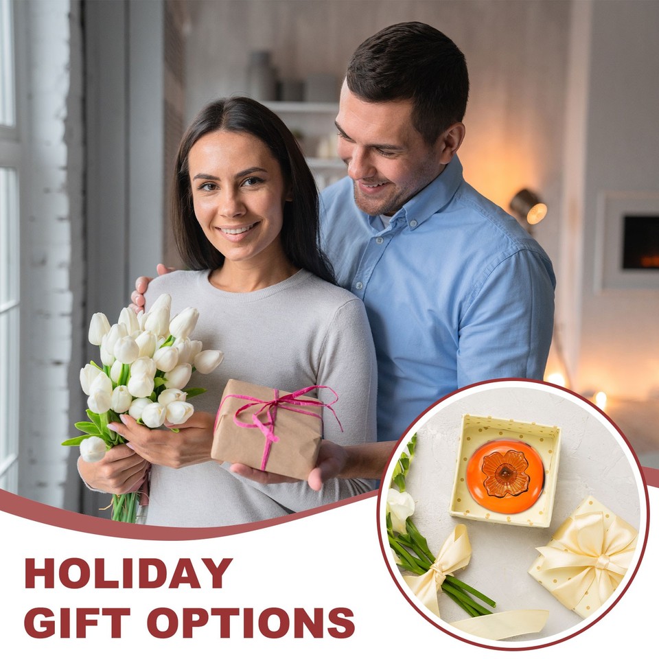 Crystal Persimmon Ornaments, 2.0" Artificial Crystal Fruit Figurine ...