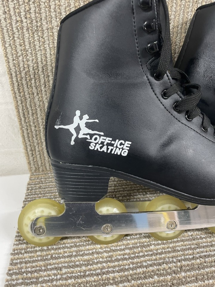 Off-Ice skating Practice Figure Inline Skates Black Leather UK 8 EU 42 ...