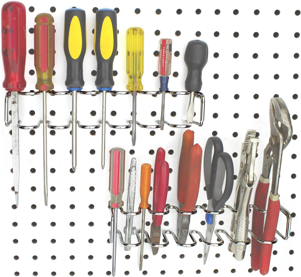 Pegboard Screwdriver Holder, 2-Pack - Hooks to Any Peg Board ...