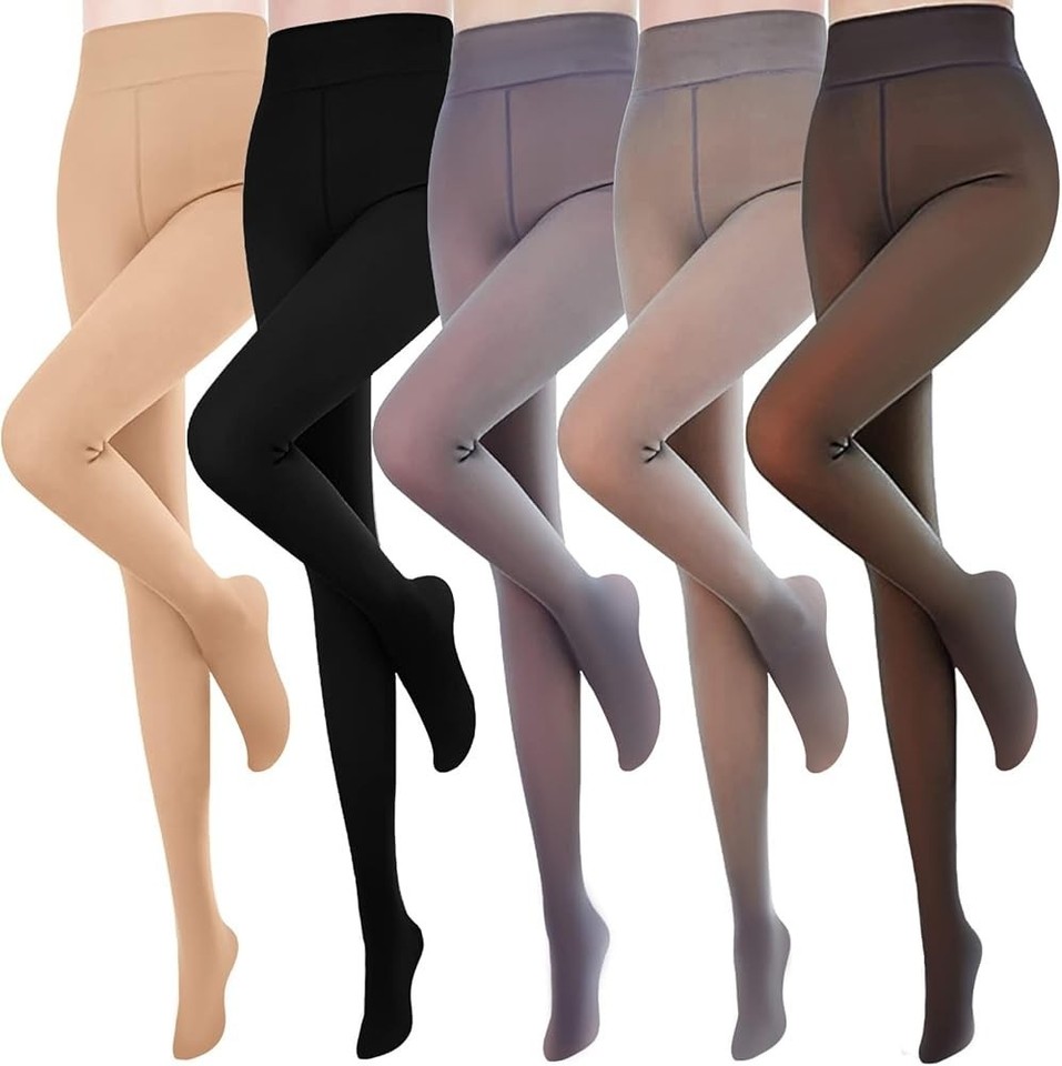 WOMEN'S THERMAL LINED TRANSLUCENT SKIN PANTYHOSE STOCKINGS WINTER ...