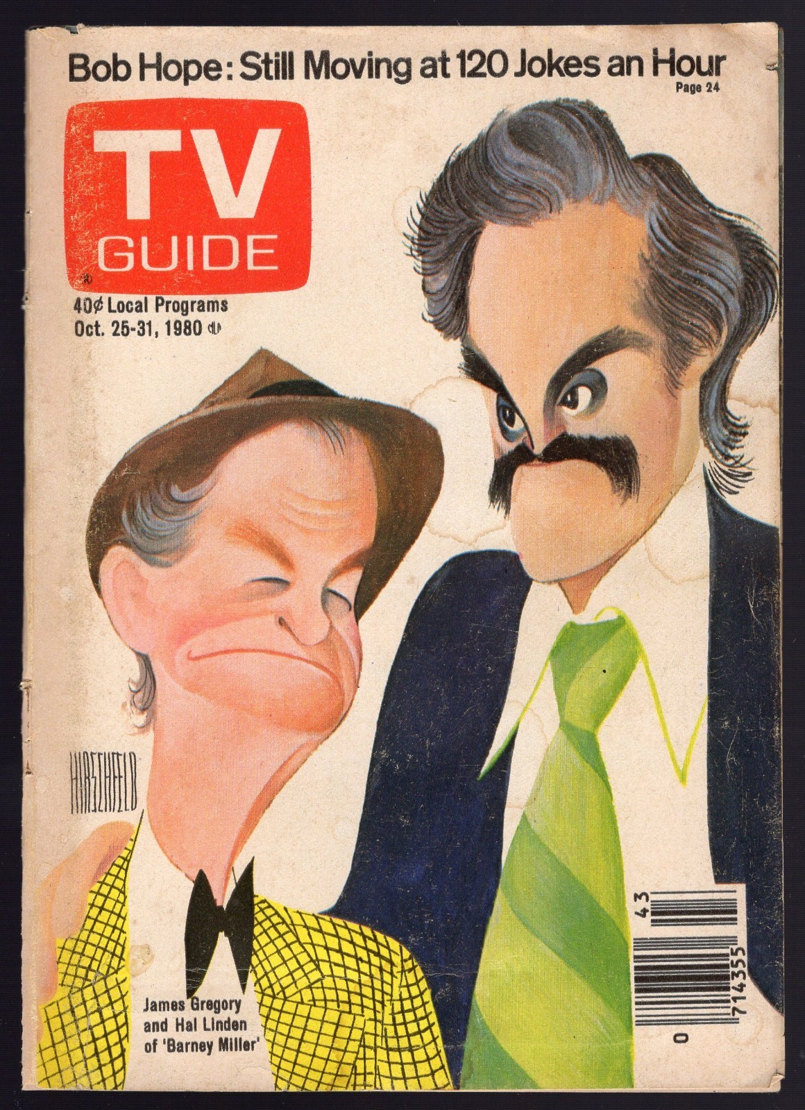 COVERS ONLY/BARNEY MILLER/HAL LINDEN/JAMES GREGORY/AL HIRSCHFELD/1980 ...