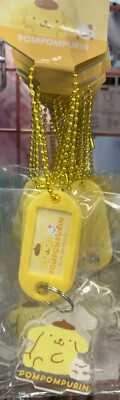 Sanrio Character Pompompurin Name Tag Key Holder Key Chain Charm New ...