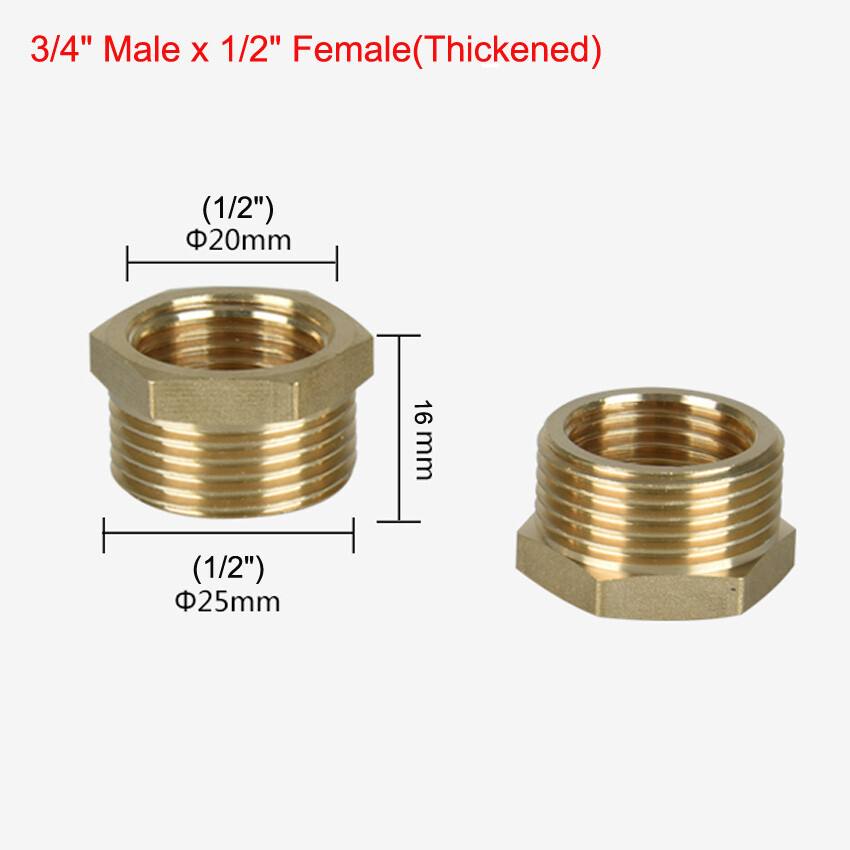 Brass 1/2" 3/4" 1" Male x Female Pipe Fittings Reducing Bush Adapter ...