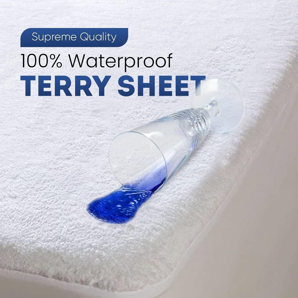 Waterproof Terry Towelling Mattress Protector Hypoallergenic Deep ...