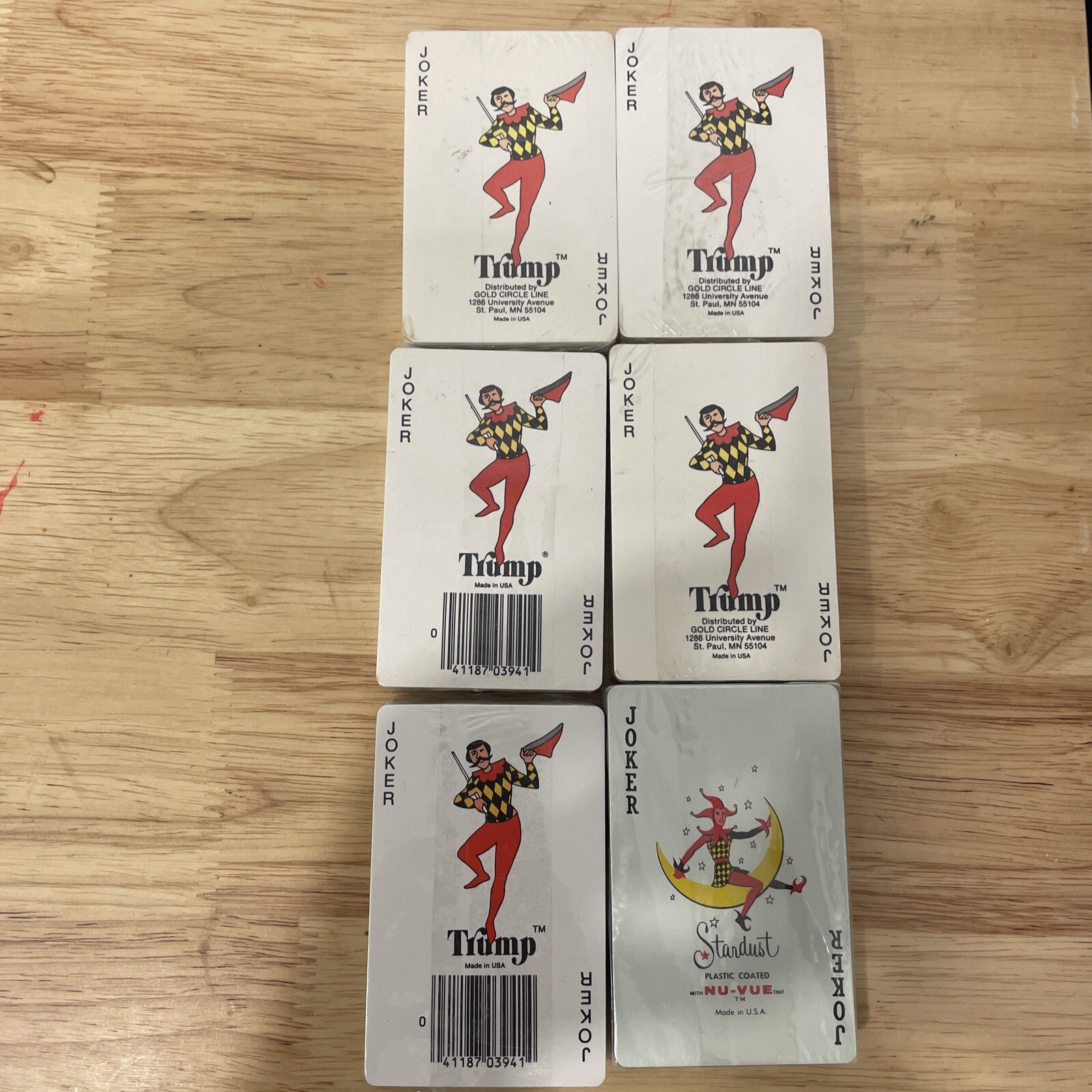 Lot Of 5 Vintage Decks of Trump Playing Cards And One Stardust SEALED ...