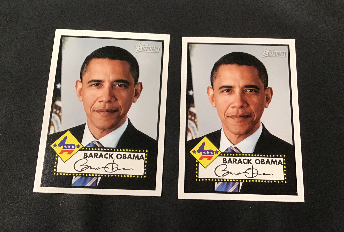 (2)x 2009 President Barack Obama Topps Heritage First Year In Office ...