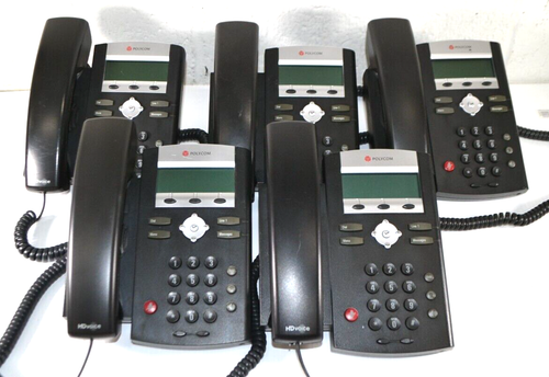Lot of 5 Polycom SoundPoint IP 335 VoIP Digital Desk Phones No Stands ...