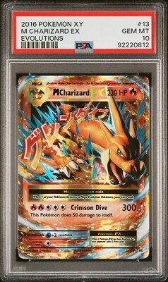 PSA 10 Mega M Charizard EX 13/108 XY Evolutions Ultra Rare Pokemon Card ...