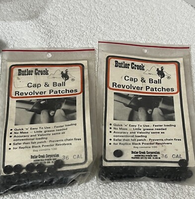 BUTLER CREEK CAP & BALL REVOLVER PATCHES 36 CAL BAG OF 100 | eBay