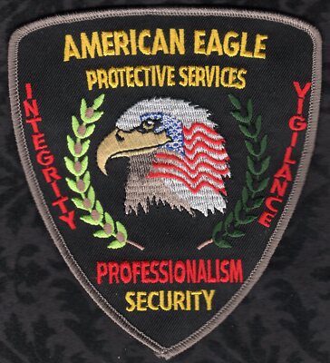 👀🤔😂👍 American Eagle Protective Services Security Shoulder Patch | eBay