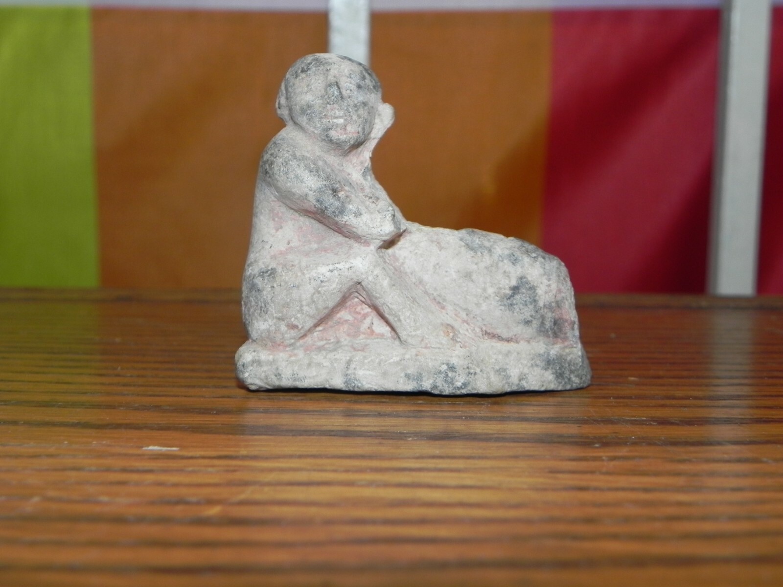 Egyptian painted limestone ithyphallic figure, Roman period, 1 BC - 1 ...