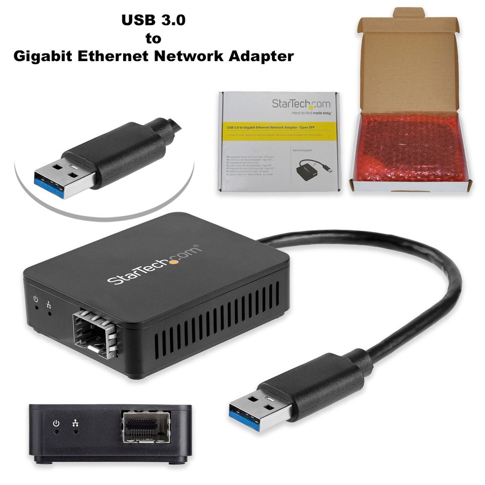 StarTech USB to Fiber Optic Converter - Compact SFP 3.0 Adapter Gigabit ...