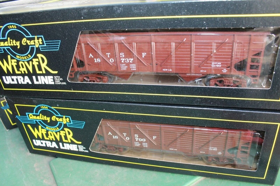 4 Weaver U16002D ATSF 2-Bay Composite Hoppers Santa Fe 3-R 4 Different ...