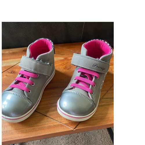 Primigi High Top Sneakers Hearts Pink Laces Zebra Accent Toddler Shoes ...