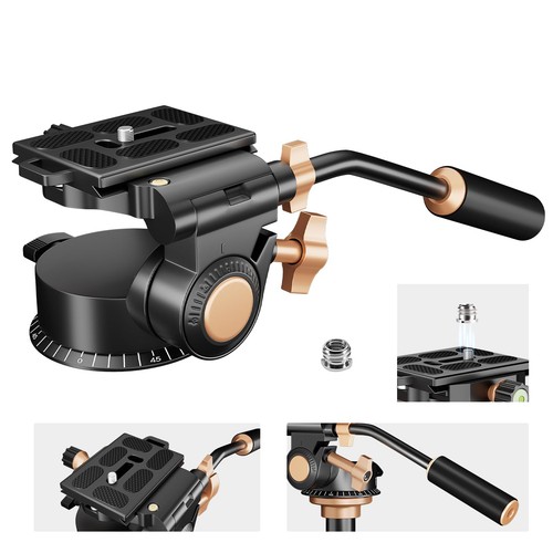 Soonpho Q-08S Heavy Duty Video Camera Tripod Fluid Drag Pan Head with ...