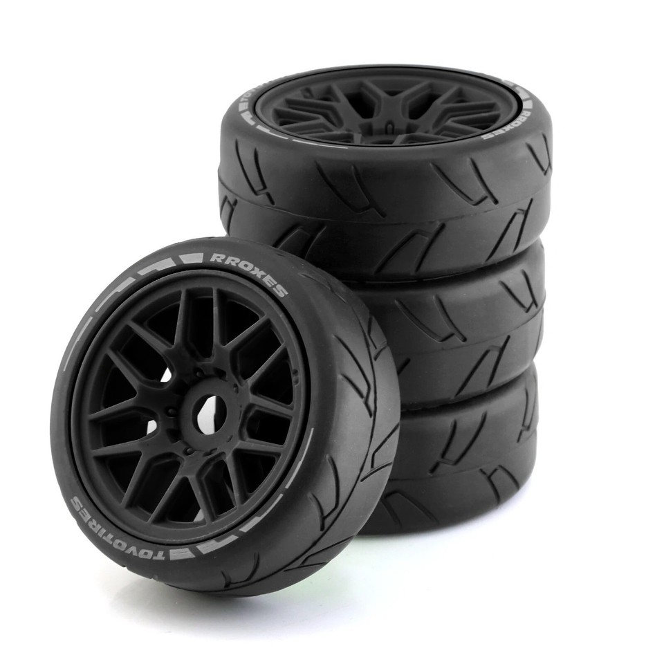 1/8 Rc Car On-road Wheels & Tires Set For Kyosho Inferno Gt1 Gt2 Gt Ve ...