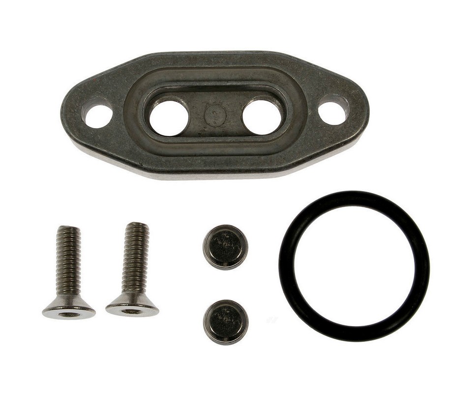 LS1 LS3 LQ9 Oil Pan Cooler Block Off Plate 2x 1/8" NPT Sensor Gauge Tap ...