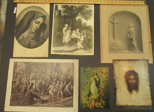 Large Antique Religious Art Collection, Angels, Christian, Jesus Prints ...