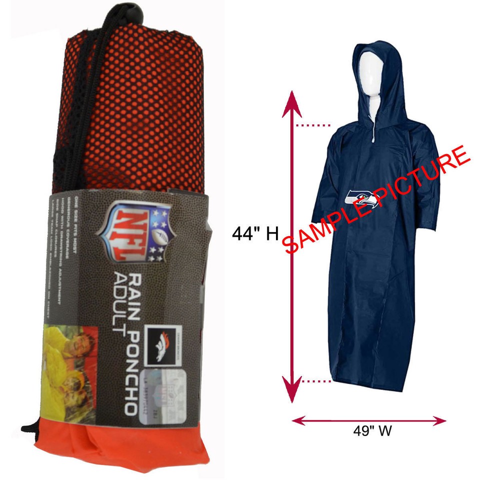 NFL Denver Broncos Stadiums Reusable Rain Poncho Raincoat Adult Size | eBay