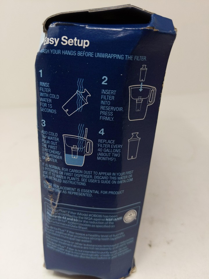 Brita Plus Replacement Water Filter, BPA-Free, High-Density Pitchers 4 ...