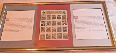 Framed Civil War Stamp Collection w/Words by Abraham Lincoln | eBay