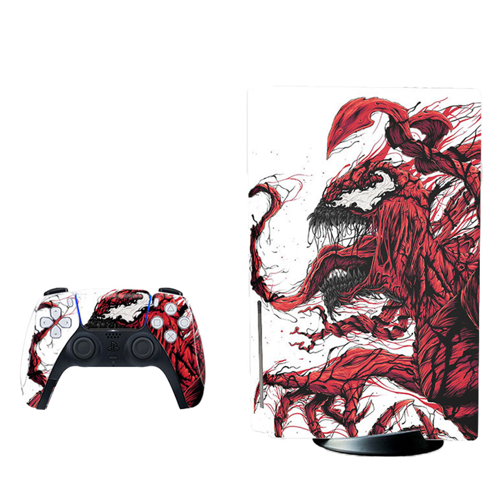 Venom Carnage Skin Sticker Decals Fit PS5 Standard Disc Digital Console ...