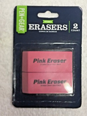 Eraser, Pink, Eraser Set, 2 , Smudge Resistant, Pink Pearl, 100% Latex ...