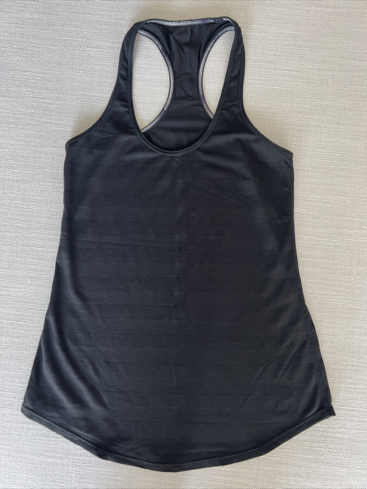 Lululemon Cool Racerback Black On Black Striped Tank … - Gem